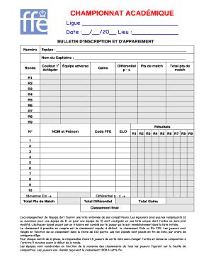 Fillable Online Echecs Asso Scolaireinscription Doc Echecs Asso Fax