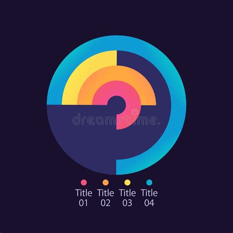 Radial Bar Infographic Chart Design Template For Dark Theme Stock