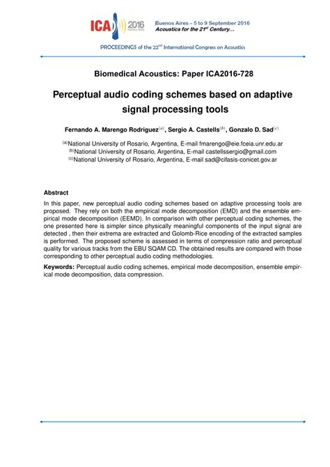 pdf perceptual audio coding schemes based on adaptive signal processing tools