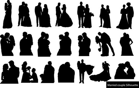 Couple Silhouette Vector Isolated Set Of Wedding Silhouettes