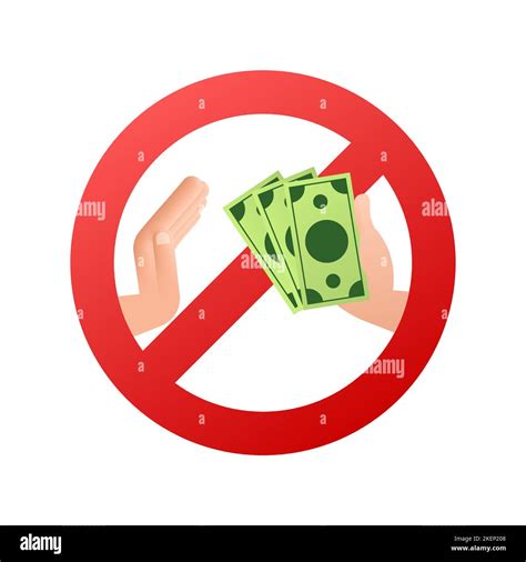 Stop Corruption Hand Giving Money Anti Corruption Sign Vector Stock