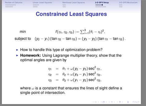 solved review of calculus linear least squares nonlinear