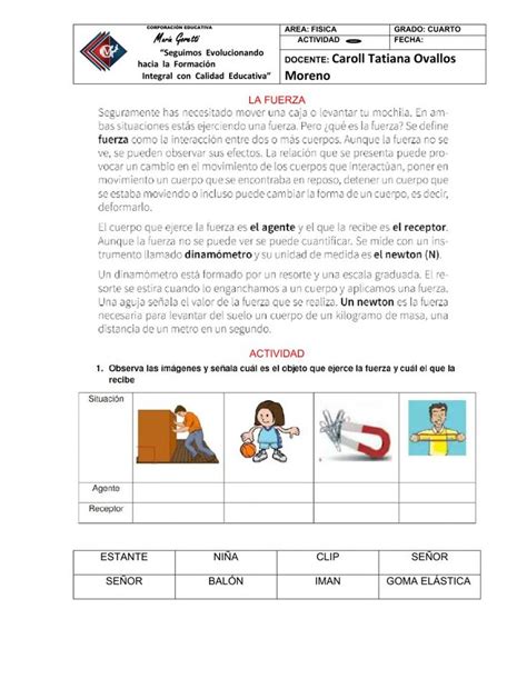 Ejercicio Online De Las Fuerzas Para Cuarto Puedes Hacer Los