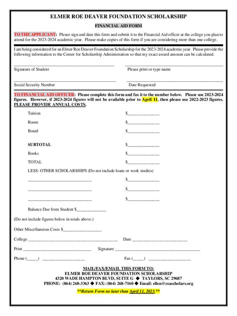 Fillable Online Financial Aid Form Fax Email Print PdfFiller