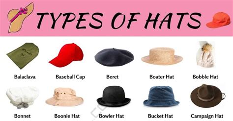 Types Of Hats And List Of Hat Styles With Pictures • 7esl Geburtstagslieder
