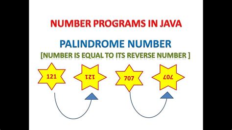 number program in java palindrome numbers youtube