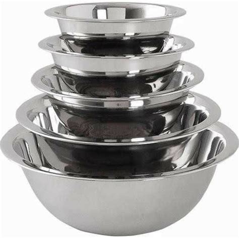 Conjunto Jogo Saladeira Bacia Tigela Bowl Aço Inox 5 Peças