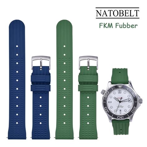 Premium Grade Waffle Fluorine Rubber Watch Strap 20mm 22mm Quick