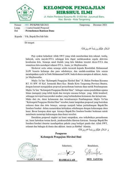 8 Contoh Proposal Pengajuan Dana Yang Baik Dan Benar Pasti Tembus