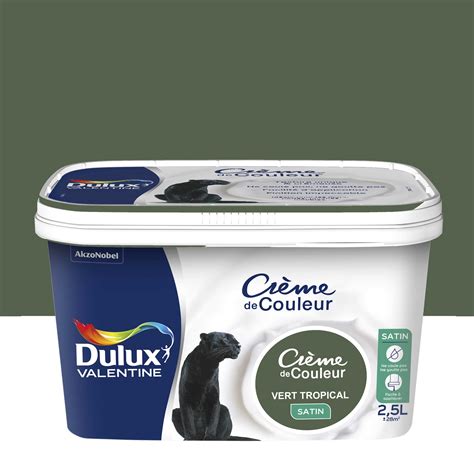 Peinture mur boiserie Crème de couleur DULUX VALENTINE vert tropical