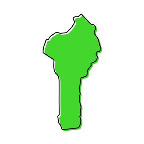 Simple Outline Map Of Benin Stylized Line Design Vector Art