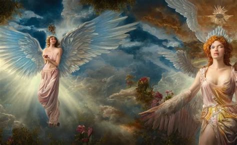 A Painting Of An Angel Surrounded By Angels A Stable Diffusion