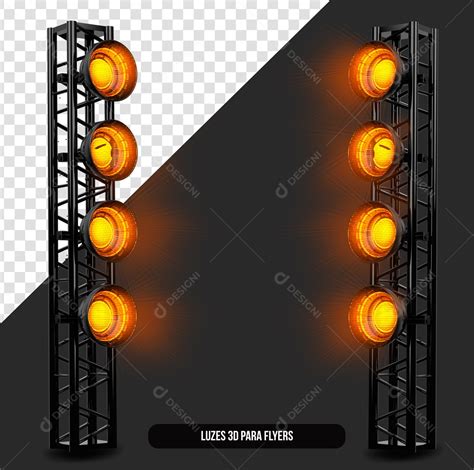 Refletores de Luz Luz Amarela Elemento 3D para Composição download