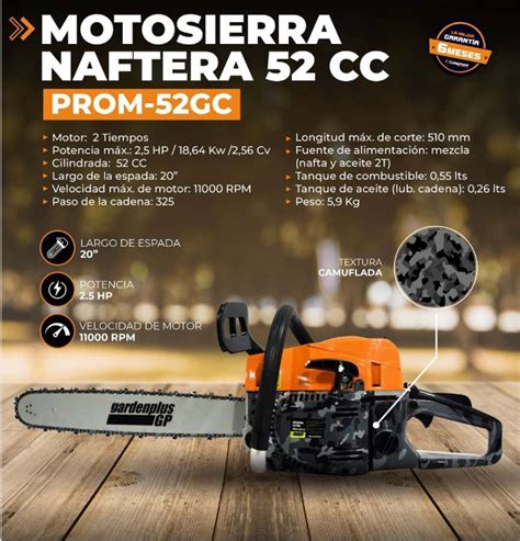 Motosierra Explosion Cc Hp Rpm Espada Prom Lusqtoff