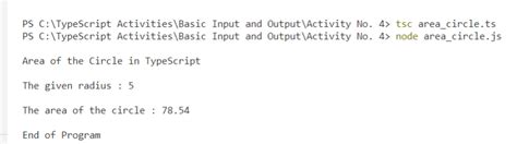 free programming source codes and computer programming tutorials area of the circle in typescript