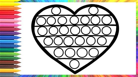Dibuja y Colorea Un Arcoiris POP IT Corazón Dibujos Para Niños YouTube