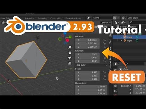 How To Reset Location Rotation And Scale Of Objects In Blender 2 93