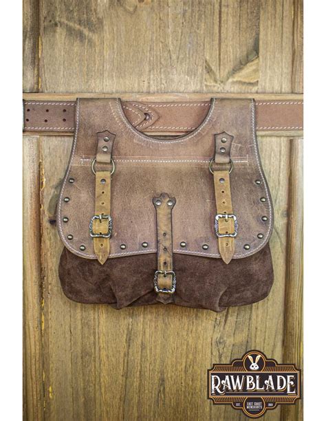 Grand sac médiéval en cuir Agor Lion marron Boutique Épées