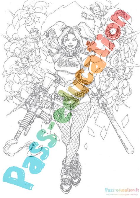 Coloriage gratuit harley quinn imprimez vos dessins préférés en pdf