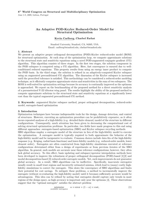 pdf an adaptive pod krylov reduced order model for structural optimization