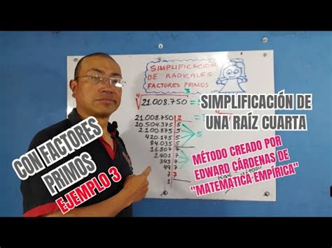SIMPLIFICACIÓN DE UNA RAÍZ CUARTA CON FACTORES PRIMOS RÁPIDO EJEMPLO 3