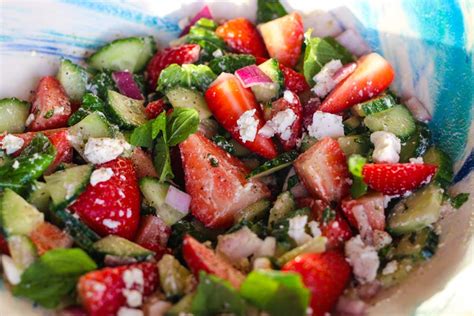 Fruity And Fresh Strawberry Cucumber Salad Making Salads