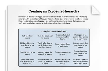 Exposure Tracking Log Worksheet Therapist Aid