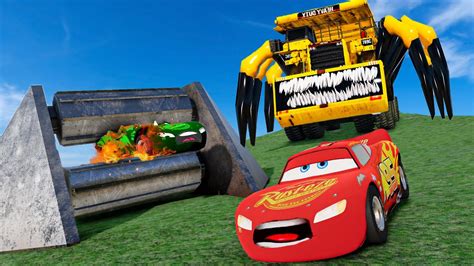 Angry Giant Spider Balaz Eater And Roll Crusher Vs Lightning Mcqueen