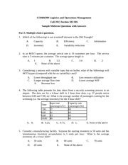 Sample Multiple Choice Midterm Questions With Answers COMM399