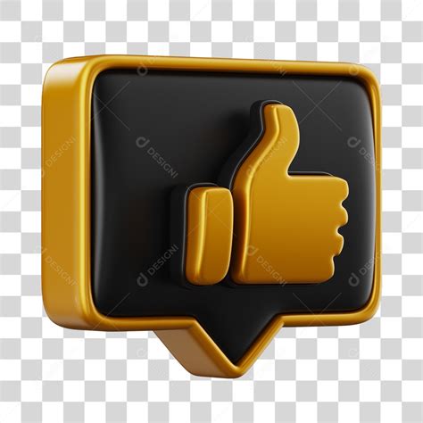 Emoji De Curtida Dourado E Preto Elemento D Para Composi O Png