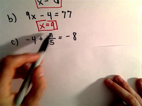 Solving One Step Linear Equations