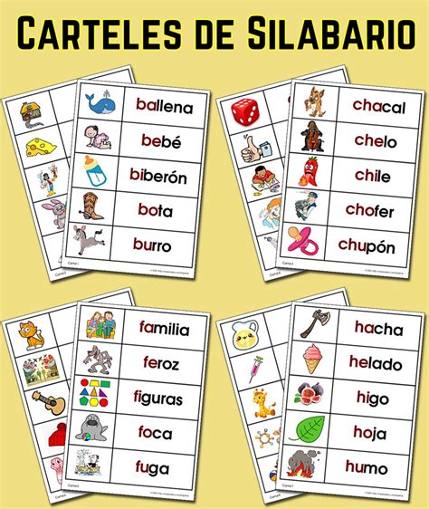 Carteles de Sílabas con dibujos gratis