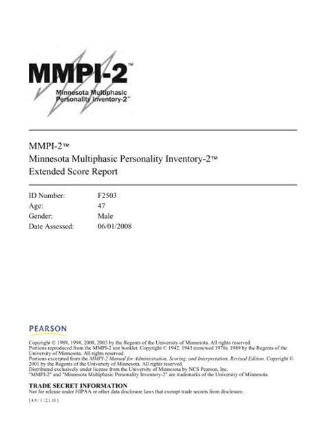 mmpi 2 interpretation worksheet