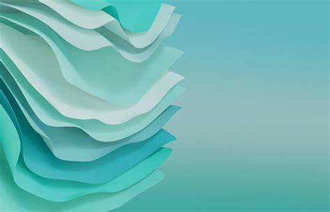 Blaue Und Cyan Blaue Abstrakte Welle D Rendering Desktop Windows Hd