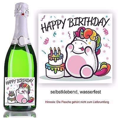 Aufkleber Flaschenetikett Bild Einhorn Geburtstag Happy Birthday EBay
