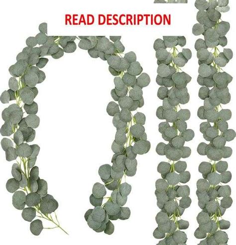 CEWOR 3 Packs Artificial Eucalyptus Garland Greenery Silk Eucalyptus