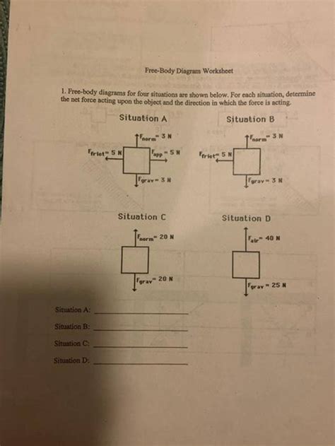 Get Answer 1 Free Body Diagrams For Four Situations Are Shown