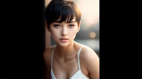 AI short hair girl show AI ART show AI 短发女孩 绘画展示 YouTube