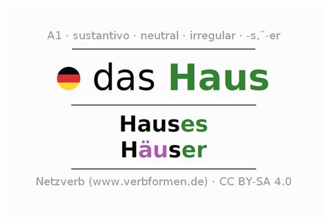 Declinación Haus Todas las formas plural reglas audio de voz