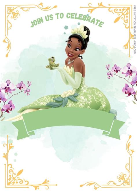 FREE Charming The Princess And The Frog Birthday Invitation Templates