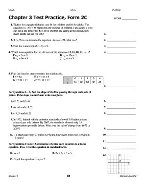 Fillable Online NAME DATE PERIOD Chapter 3 Test Practice Form 2C SCORE