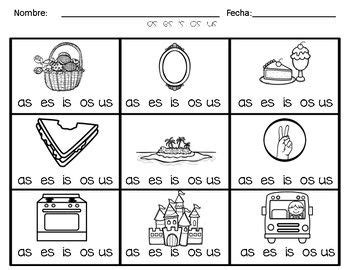 Sílabas Con as es is os us