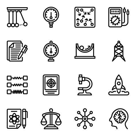Physics Lab And Education Icon Set Vector Art At Vecteezy