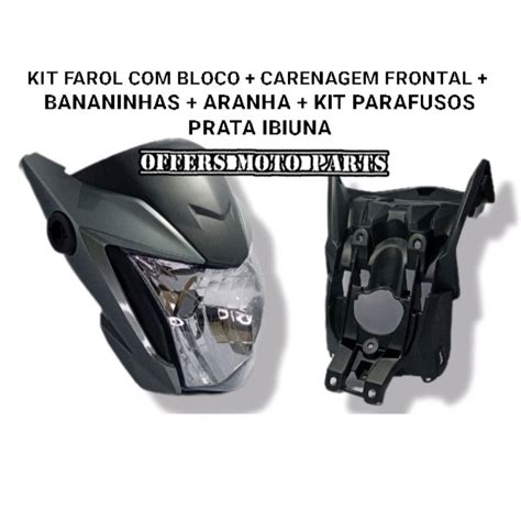 FRENTE FAROL COMPLETO CG TITAN FAN 160 2022 2023 PRATA IBIUNA