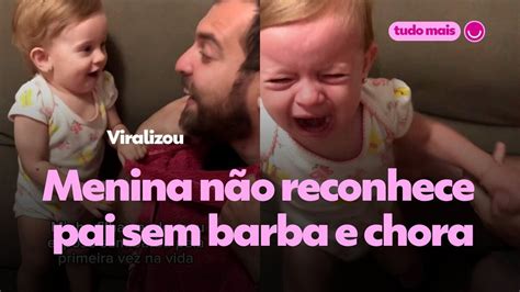 Bebê se assusta ao ver pai pela primeira vez sem barba e reação