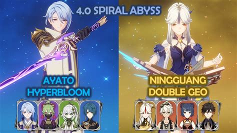 4 0 Spiral Abyss Ayato Hyperbloom Ningguang Zhongli Double Geo