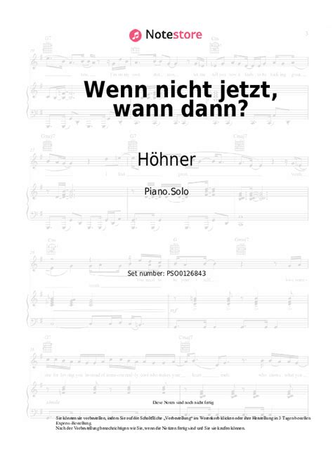 Wenn nicht jetzt wann dann Höhner noten pdf solo klavier Note