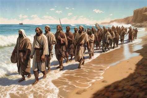 The Israelites Walked Into The Sea On Dry Ground Bible Story Stock