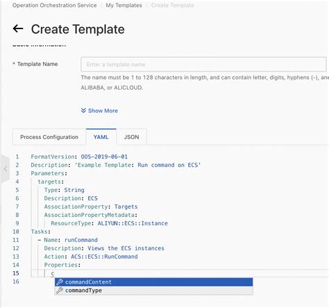 Use The Online Yaml Or Json Template Editor Of Oos To Edit A Template