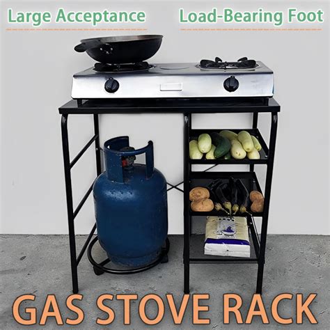 Gas Stove Stand With Pulley Heavy Duty Kitchen Stand Space Save